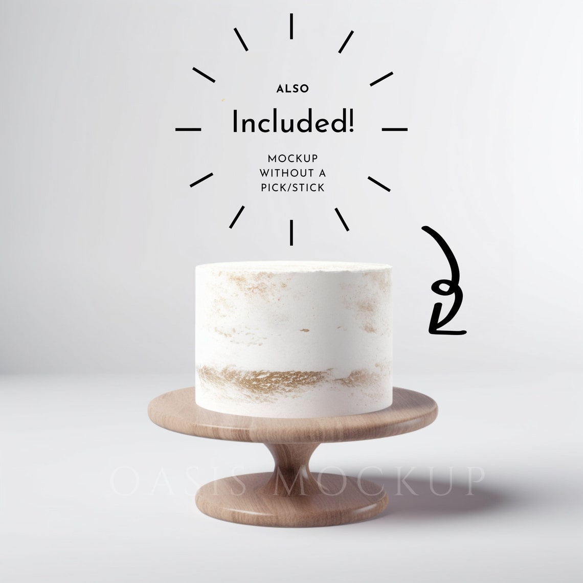 Cake Topper Mockup, Cake Mockup, Minimalist Cake Topper Mockup ...