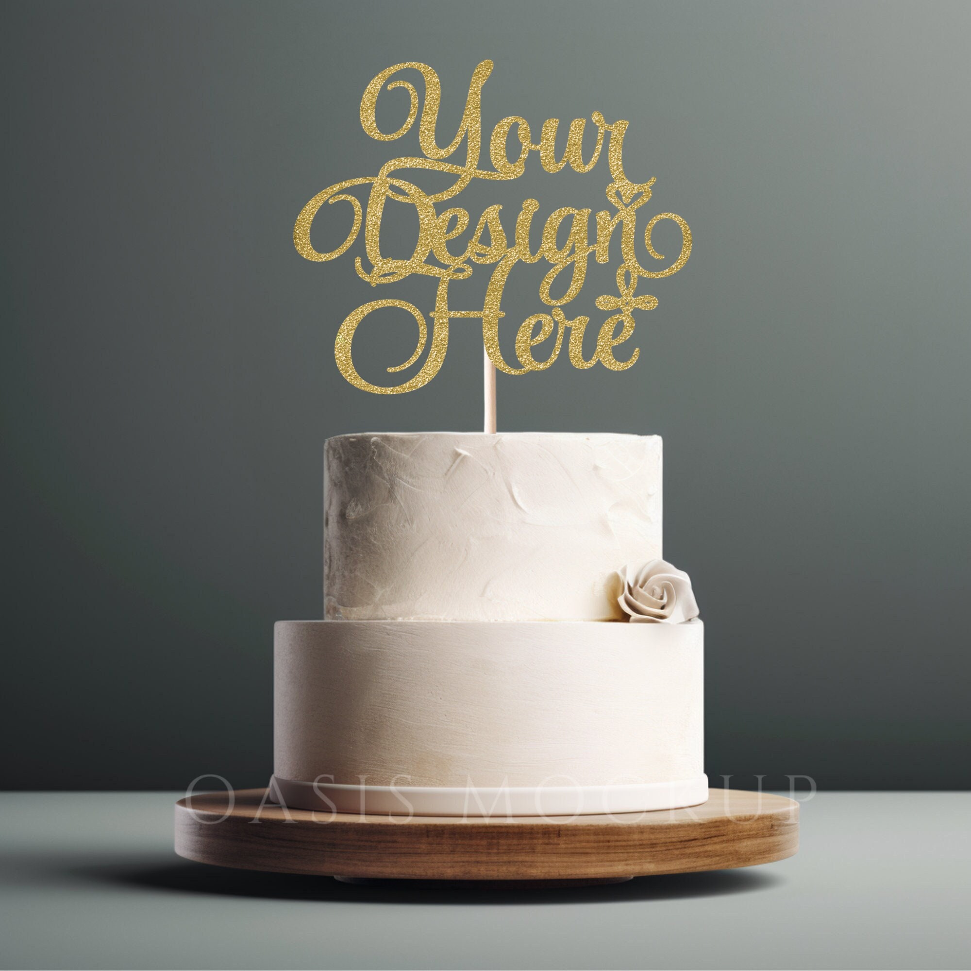 Cake Topper Mockup, Cake Mockup, Minimalist Cake Topper Mockup ...