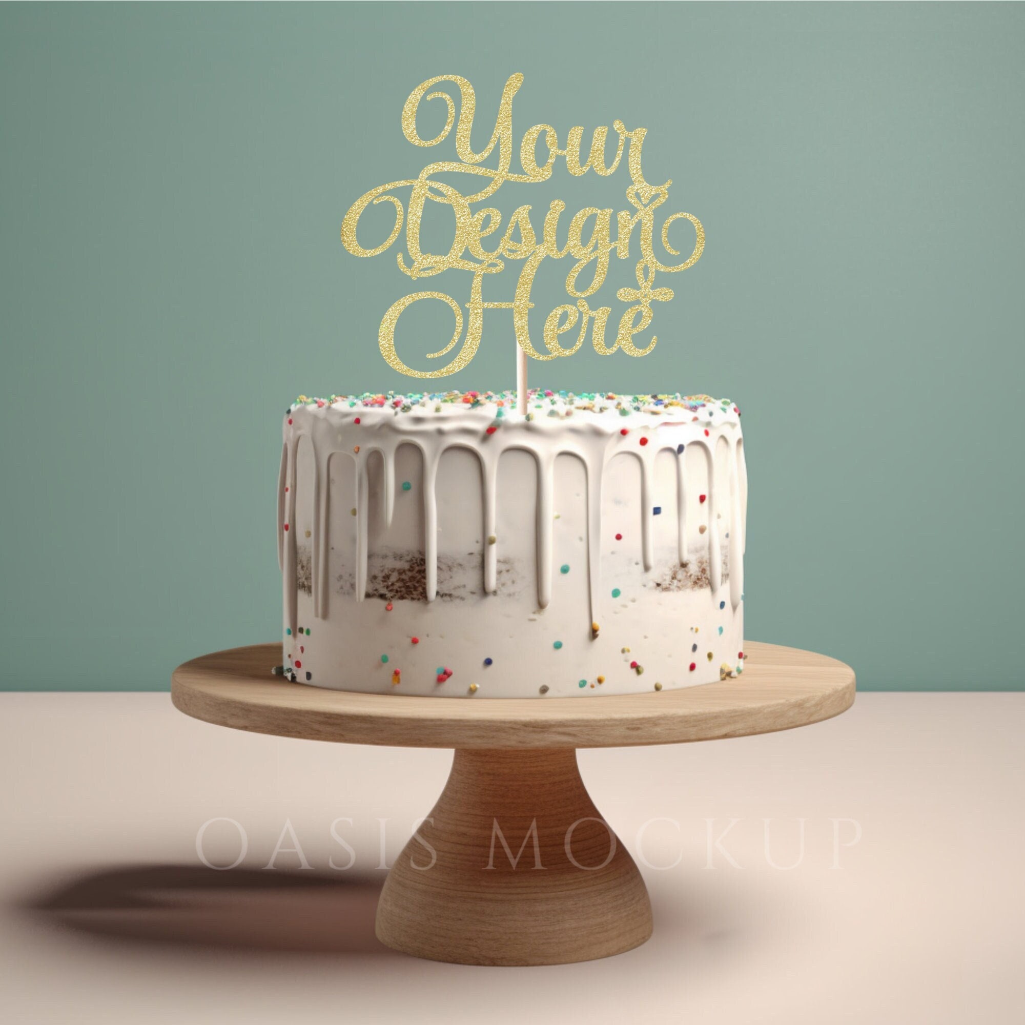Cake Topper Mockup, Birthday Cake Topper Mockup, Cake Mockup, Birthday ...