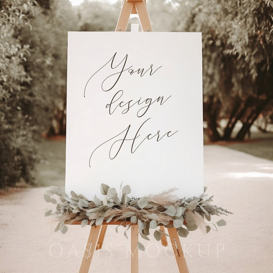 Welcome Sign Mockup, Easel Mockup, Easel Sign Mockup, Bridal Shower ...