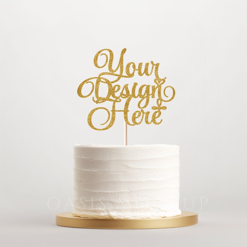 Minimalist Cake Topper Mockup, Cake Topper Mockup, Cake Mockup ...