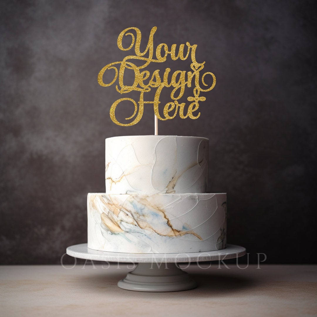 Cake Topper Mockup, Cake Mockup, Minimalist Cake Topper Mockup, 2 Tier ...