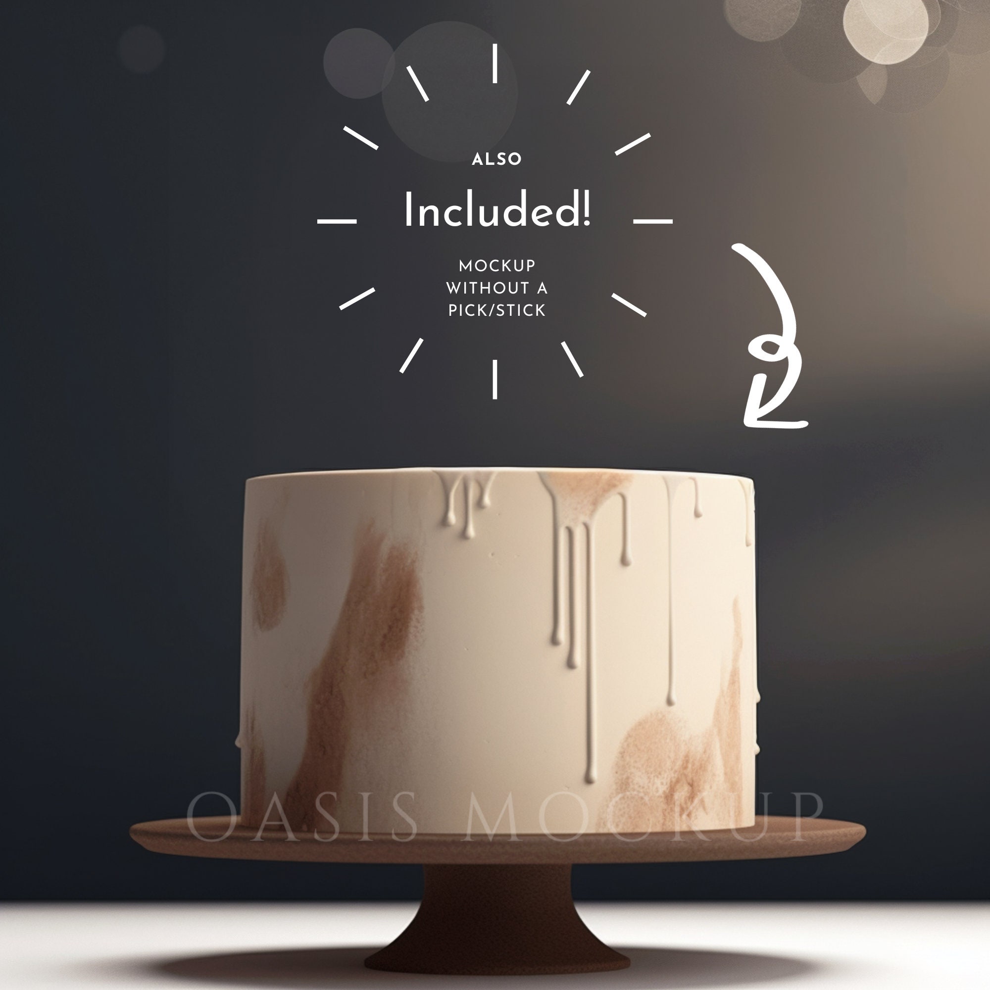Cake Mockup, Cake Topper Mockup, Minimalist Cake Topper Mockup ...