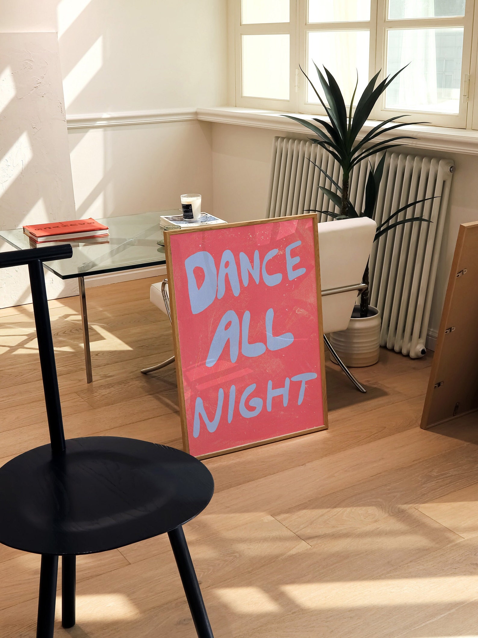 Dance All Night Poster, Hand Drawn Print, Maximalist Poster, Typography ...