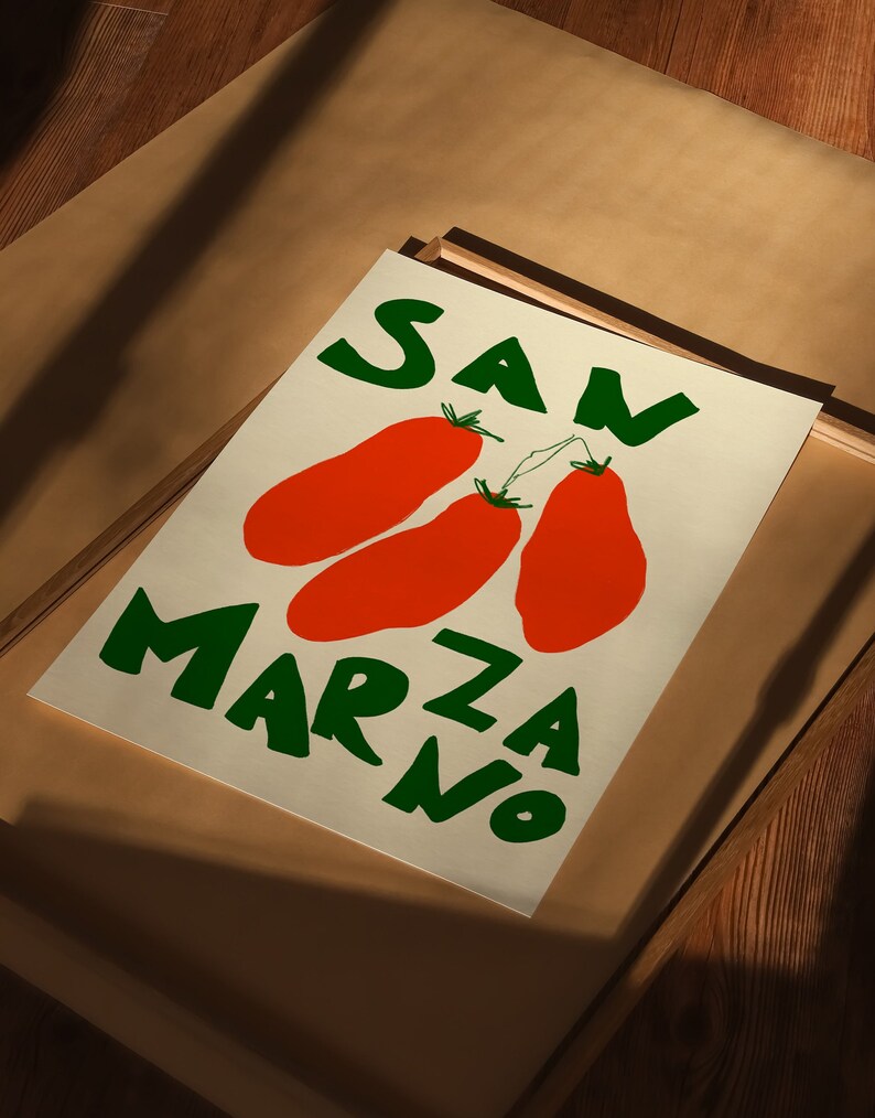 San Marzano Tomatoes Art Print, Maximalist Art, Kitchen Print, Tomato ...