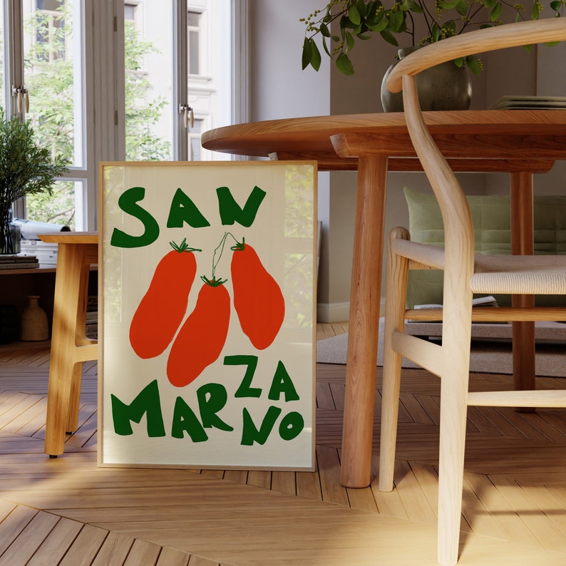 San Marzano Tomatoes Art Print, Maximalist Art, Kitchen Print, Tomato ...