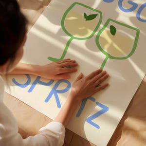 Hugo Spritz Cocktail Print: Mid-century Bar Cart Art (digital Download ...