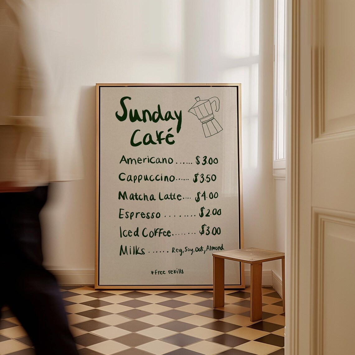 Sunday Cafe Poster: Coffee Menu Art Print (digital Download) - Etsy