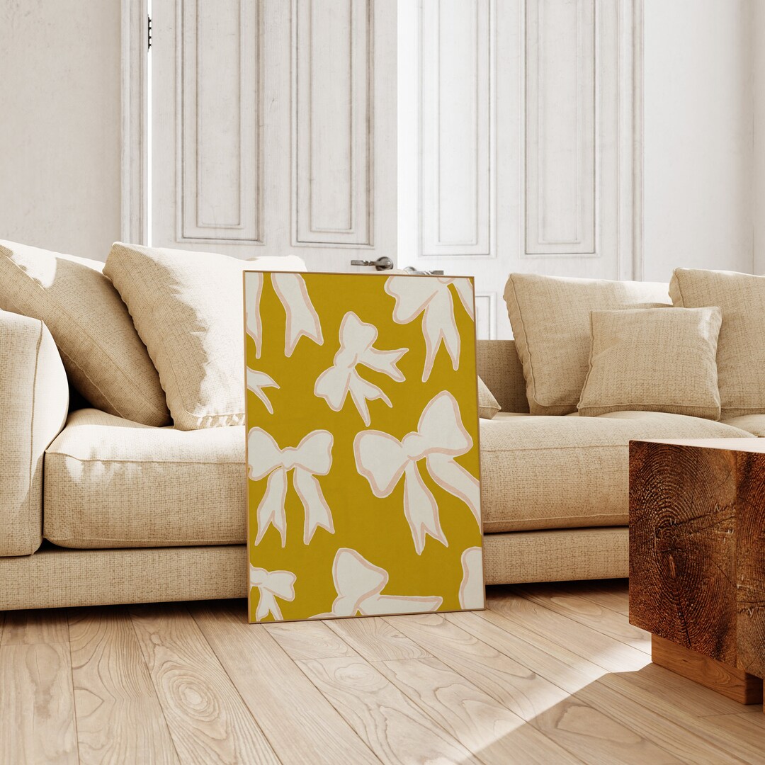 Pink Bow Poster, Coquette Poster, Trendy Print, Bows Wall Art, Cute ...