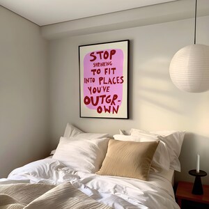 Stop Shrinking to Fit Print, Typography Poster, Aesthetic Wall Art, Mid ...