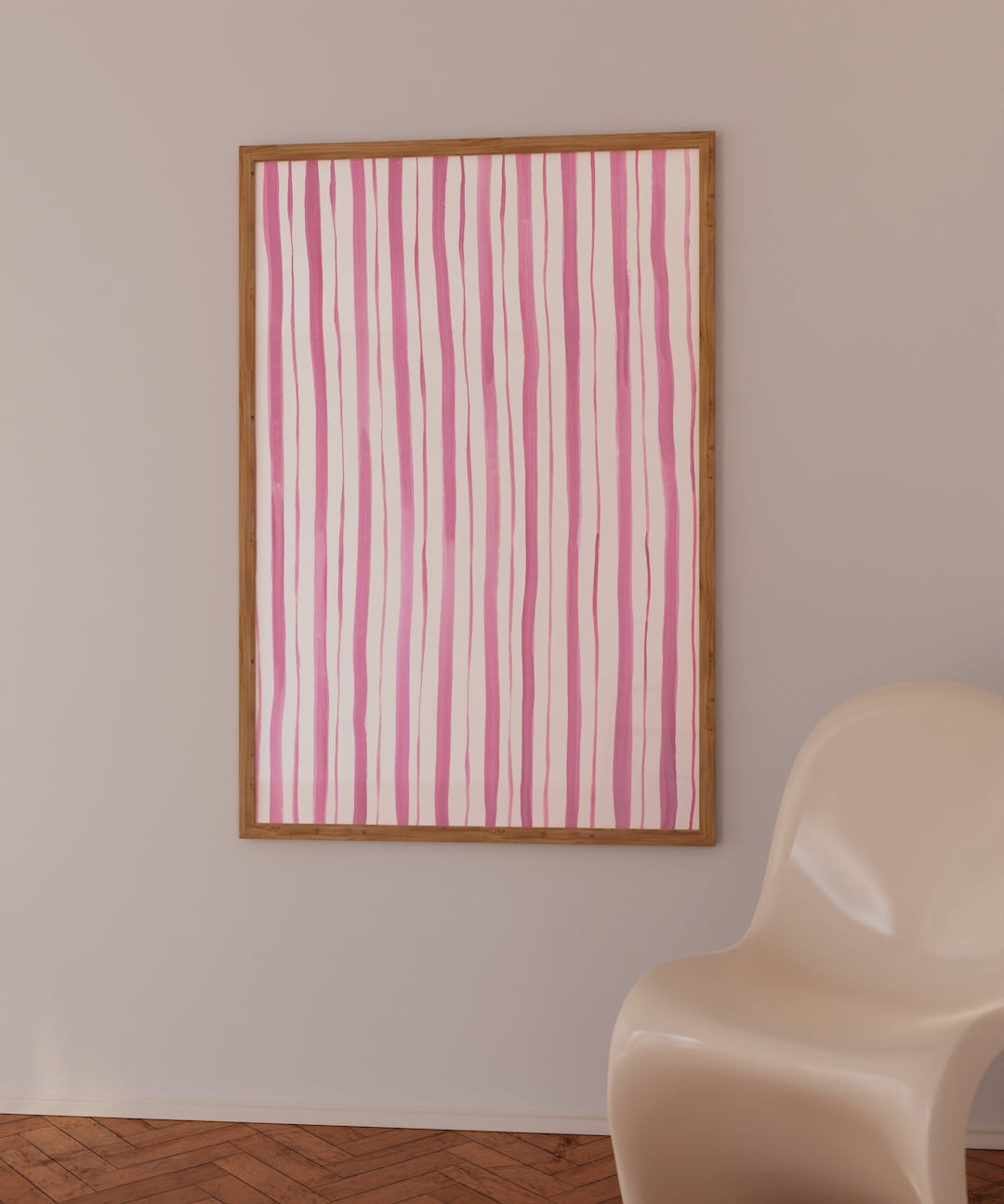 Pink Line Abstract Art Print, Minimalist Print, Stripes Art Print ...