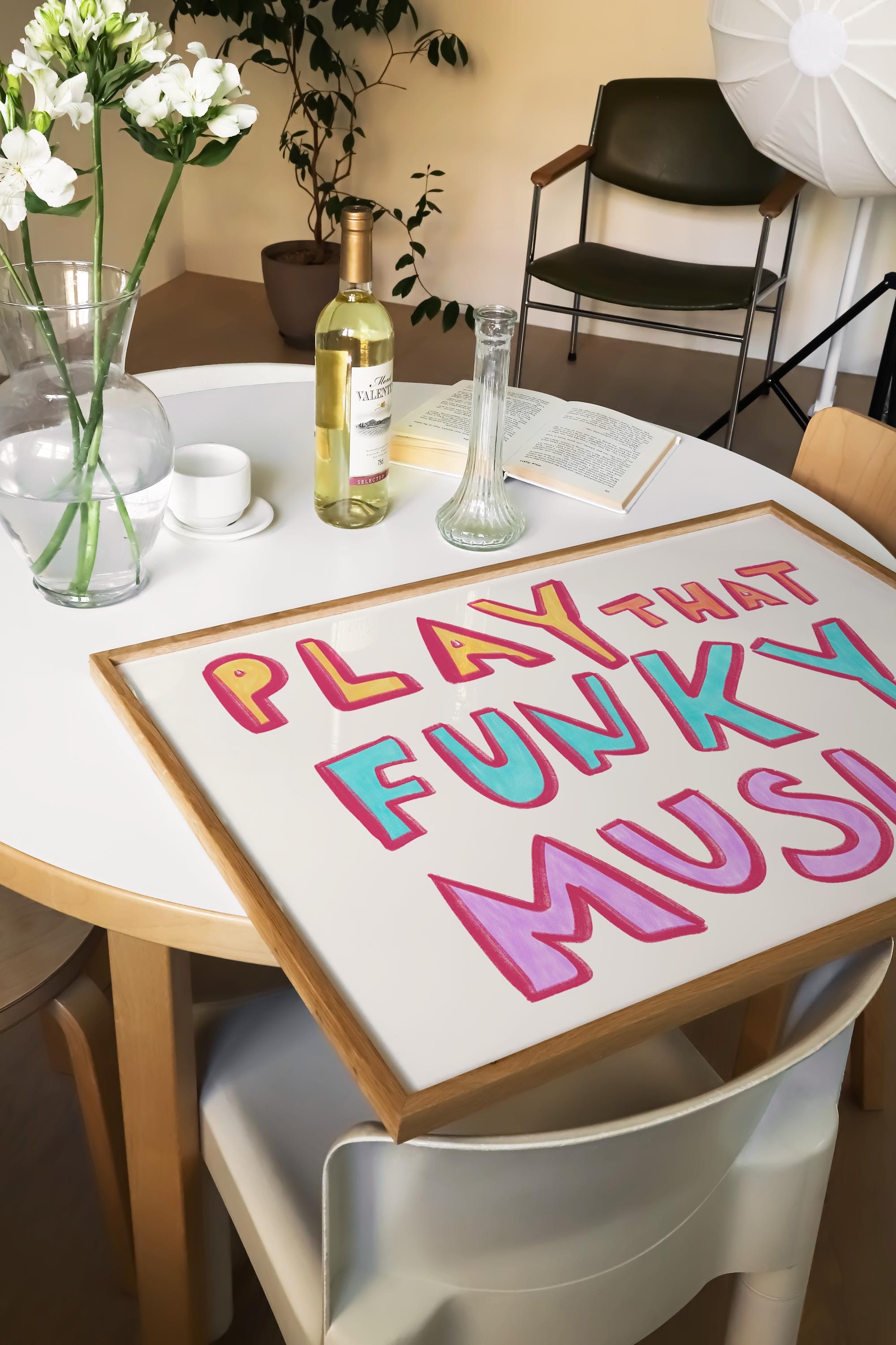 Play That Funky Music Print, Mid Century Print, Hand Drawn Sketch ...