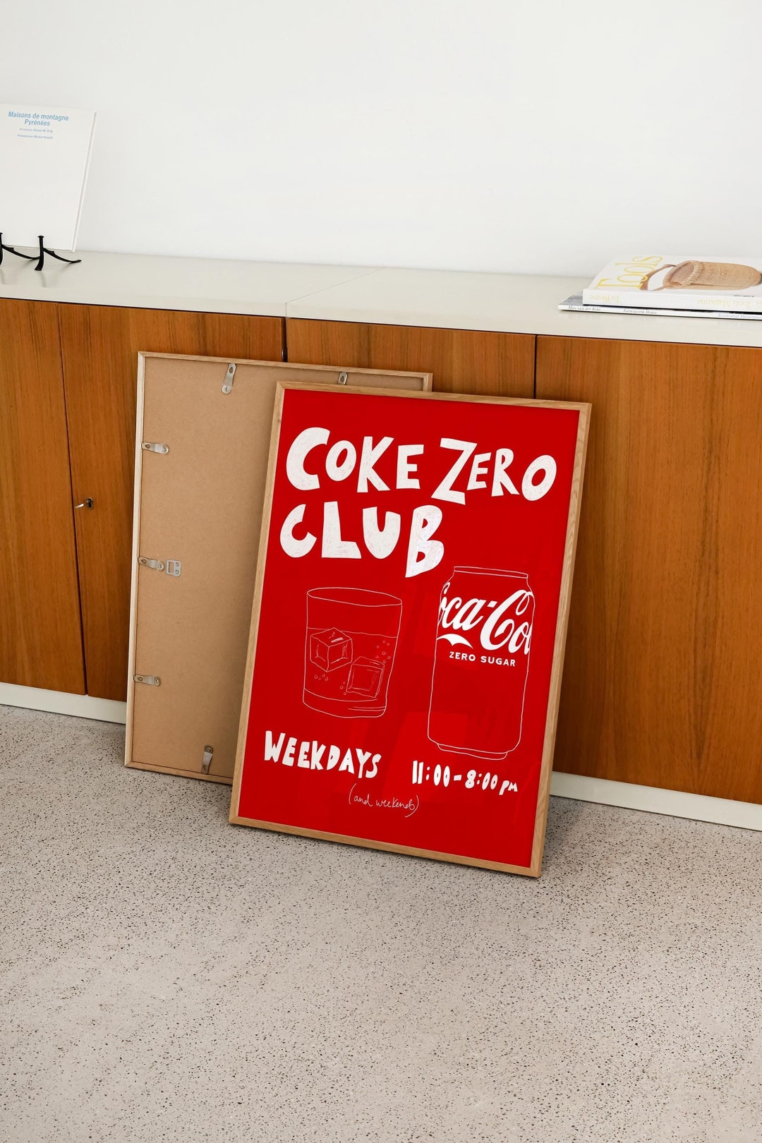 Coke Zero Club Print, Typography Poster, Retro Drink Print, Mid Century ...