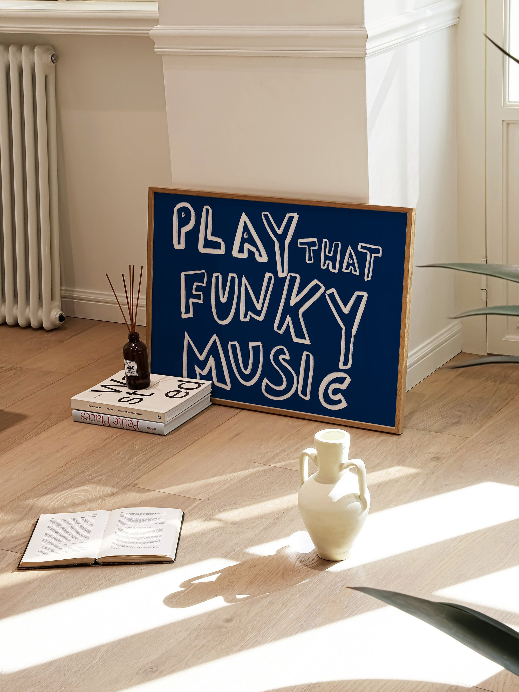 Play That Funky Music Print, Mid Century Print, Hand Drawn Sketch ...