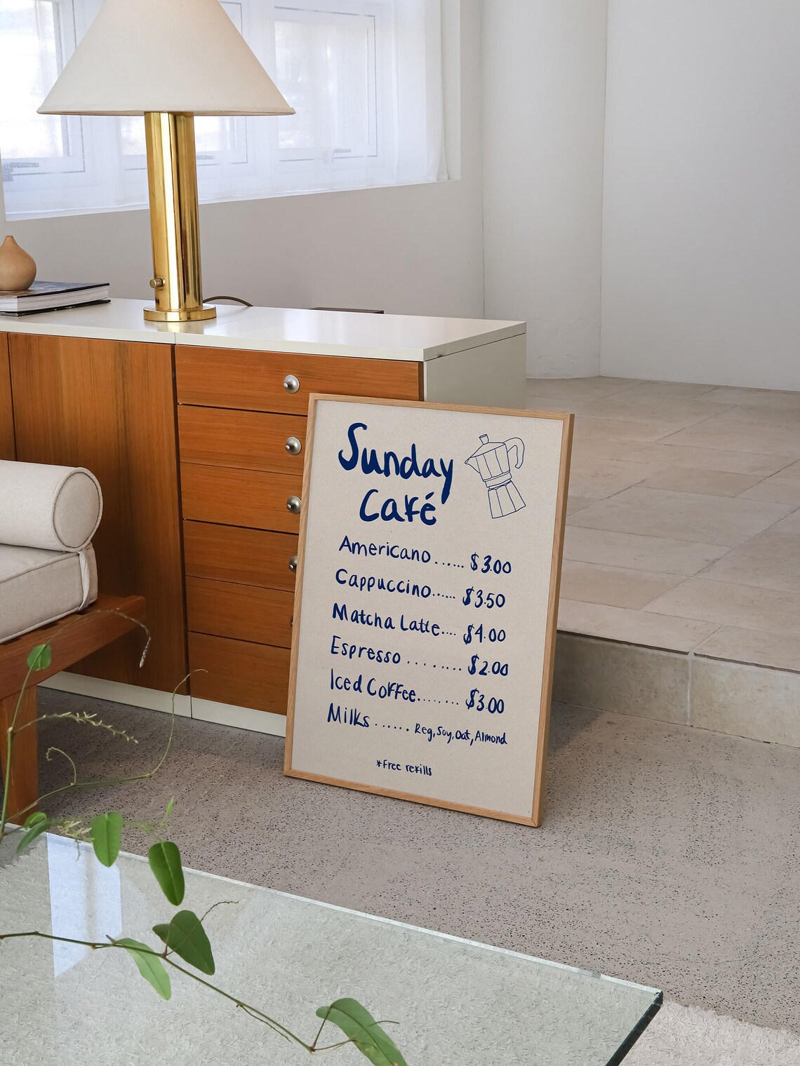 Sunday Cafe Poster, Caffe Poster, Coffee Sketch, Hand Drawn Coffee ...