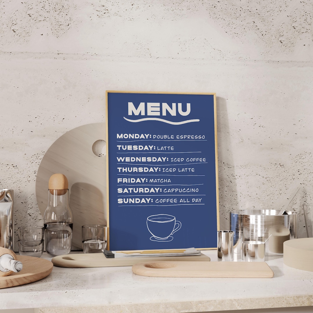 Coffee Menu Poster: Hand Drawn Cafe Print (digital Download) - Etsy