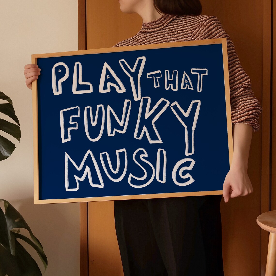 Play That Funky Music Print, Mid Century Print, Hand Drawn Sketch ...