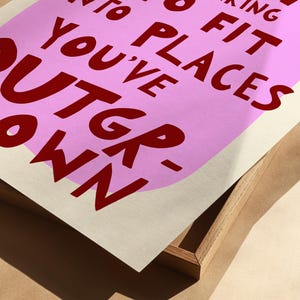 Stop Shrinking to Fit Print, Typography Poster, Aesthetic Wall Art, Mid ...