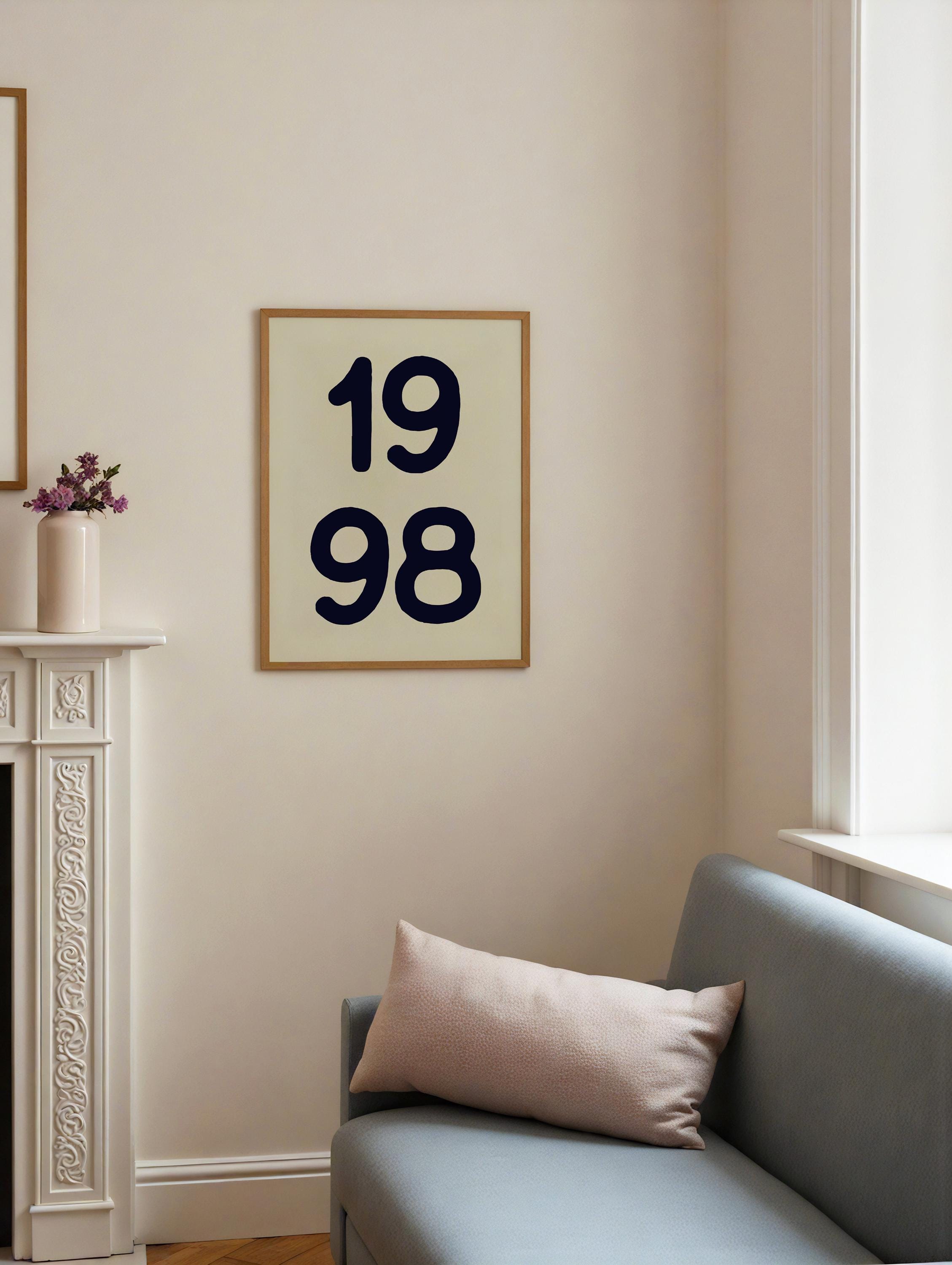 1998 Birth Year Print: Minimalist Typography Art (digital Download - Etsy