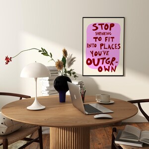 Stop Shrinking to Fit Print, Typography Poster, Aesthetic Wall Art, Mid ...