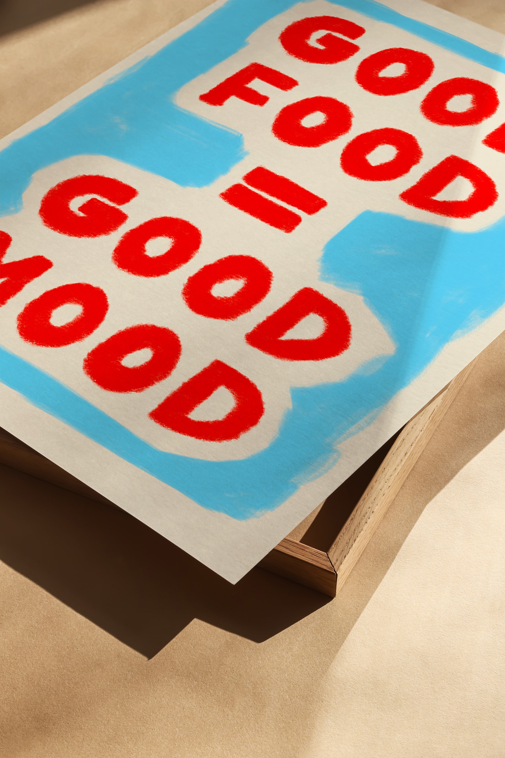 Good Food Good Mood Print, Typography Print, Modern Kitchen Art, Hand ...