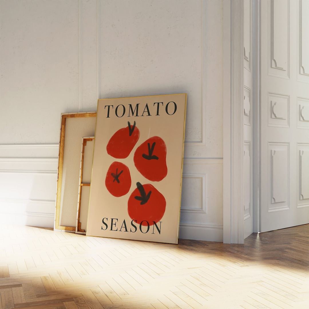 Tomato Season Poster, Tomato Print, Modern Kitchen Poster, Vegetable ...