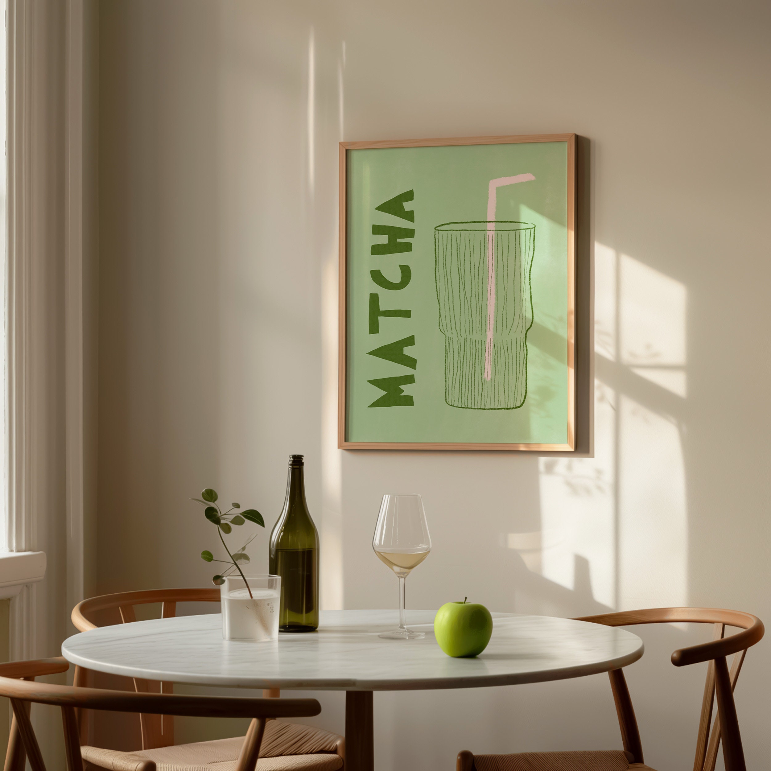 Matcha Poster, Retro Drink Art, Caffe Poster, Matcha Latte Print ...