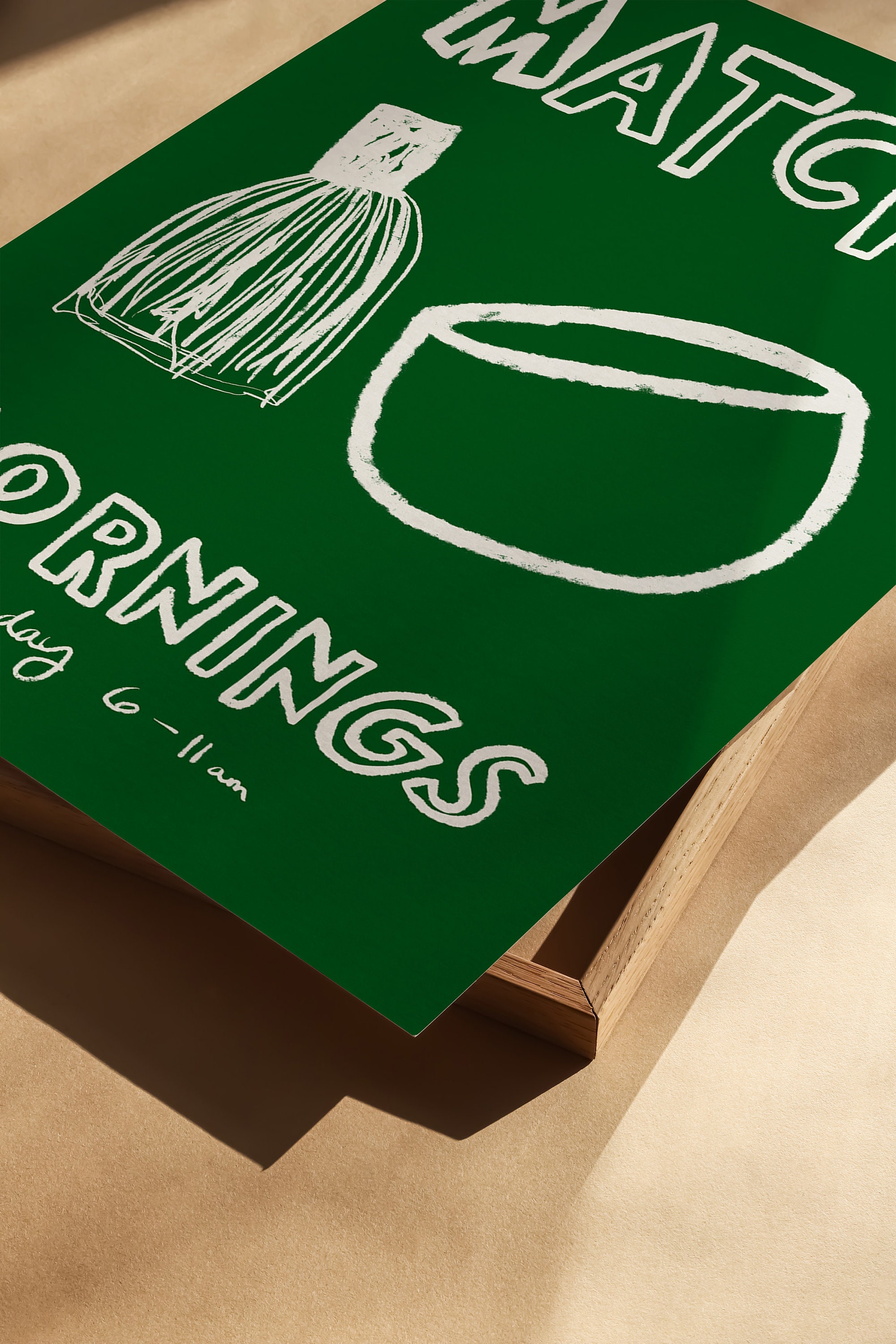 Matcha Mornings Poster, Retro Drink Art, Cafe Poster, Matcha Latte ...