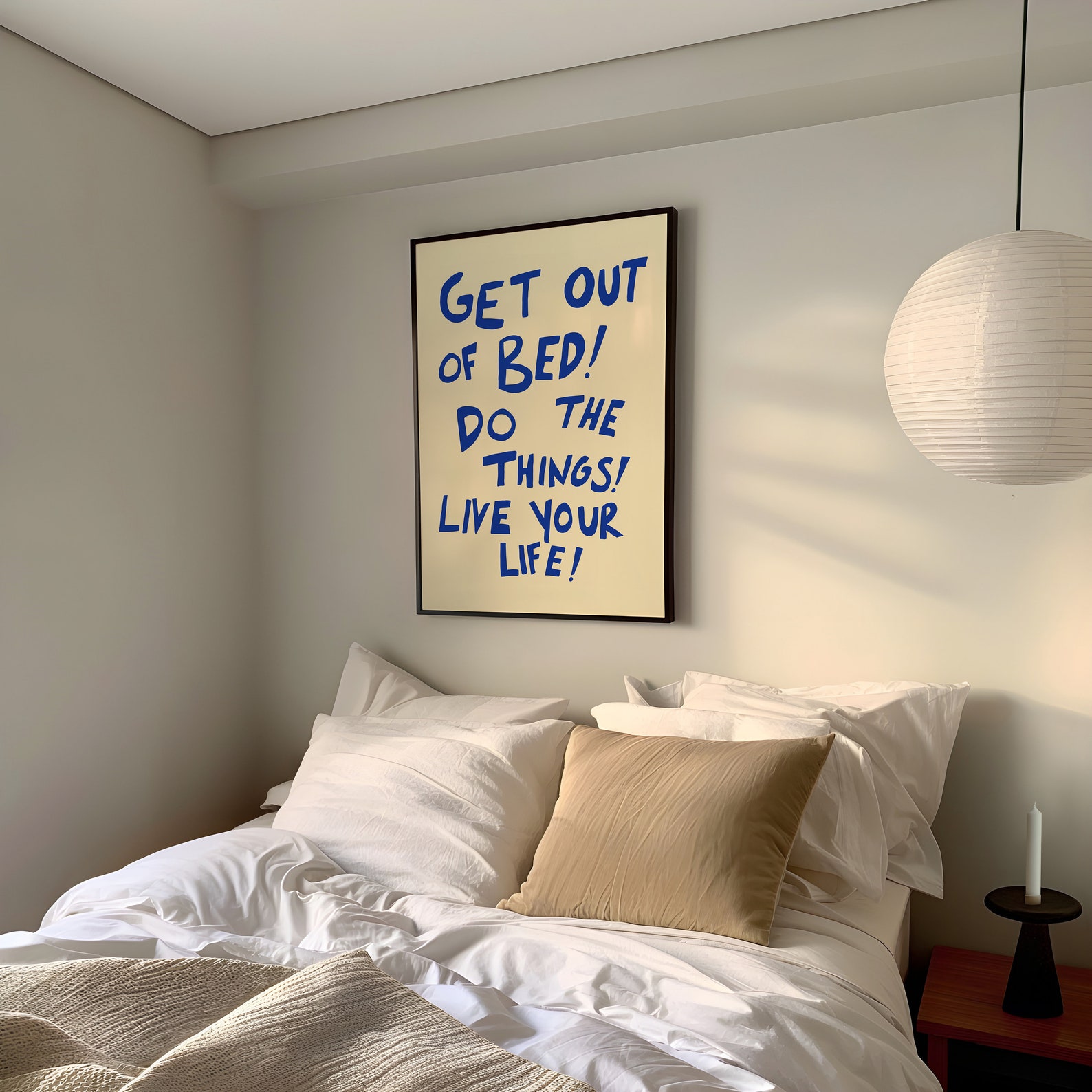 Get Out of Bed Print: Trendy Typography Poster (digital Download) - Etsy