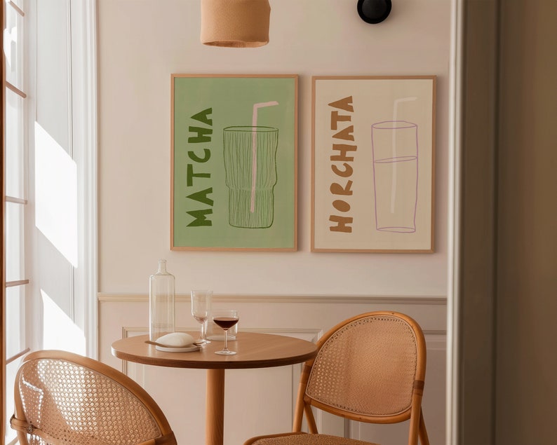 Matcha Poster, Retro Drink Art, Caffe Poster, Matcha Latte Print ...