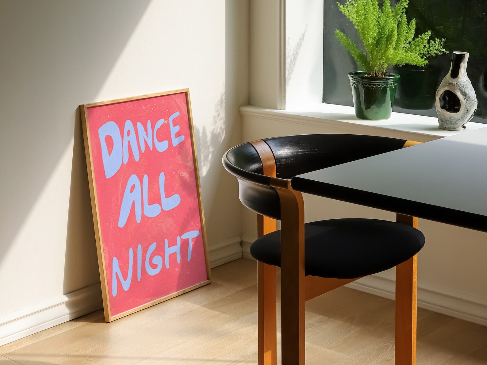 Dance All Night Poster, Hand Drawn Print, Maximalist Poster, Typography ...