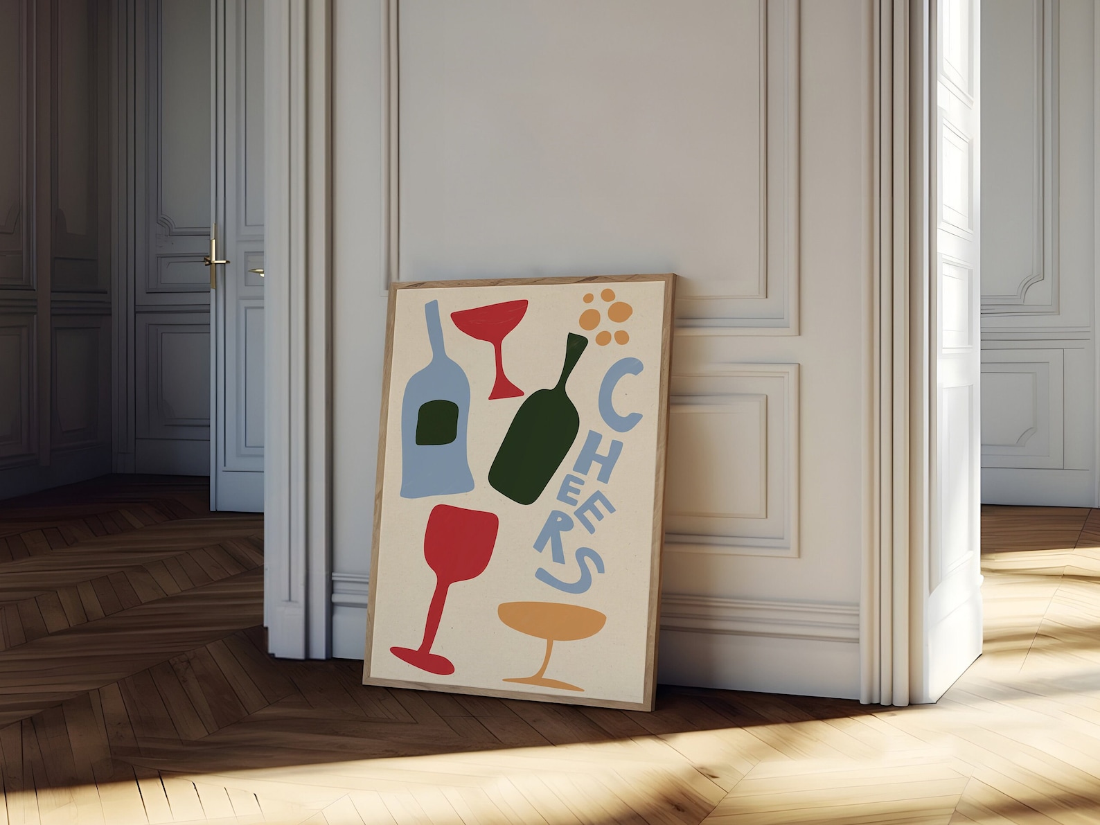 Cheers Print Wine Glasses Cheers Poster Bar Cart Art Hand - Etsy