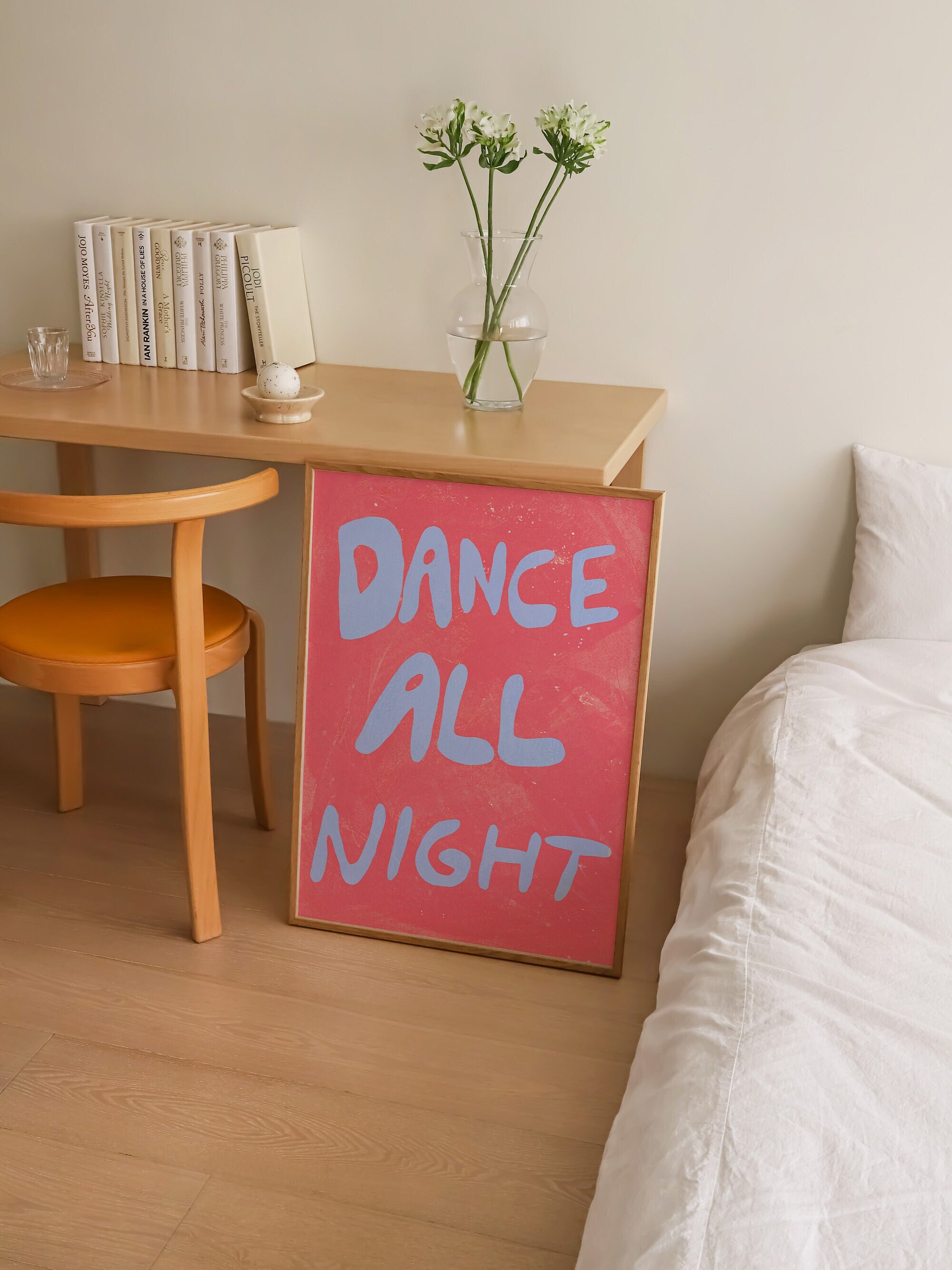 Dance All Night Poster, Hand Drawn Print, Maximalist Poster, Typography ...