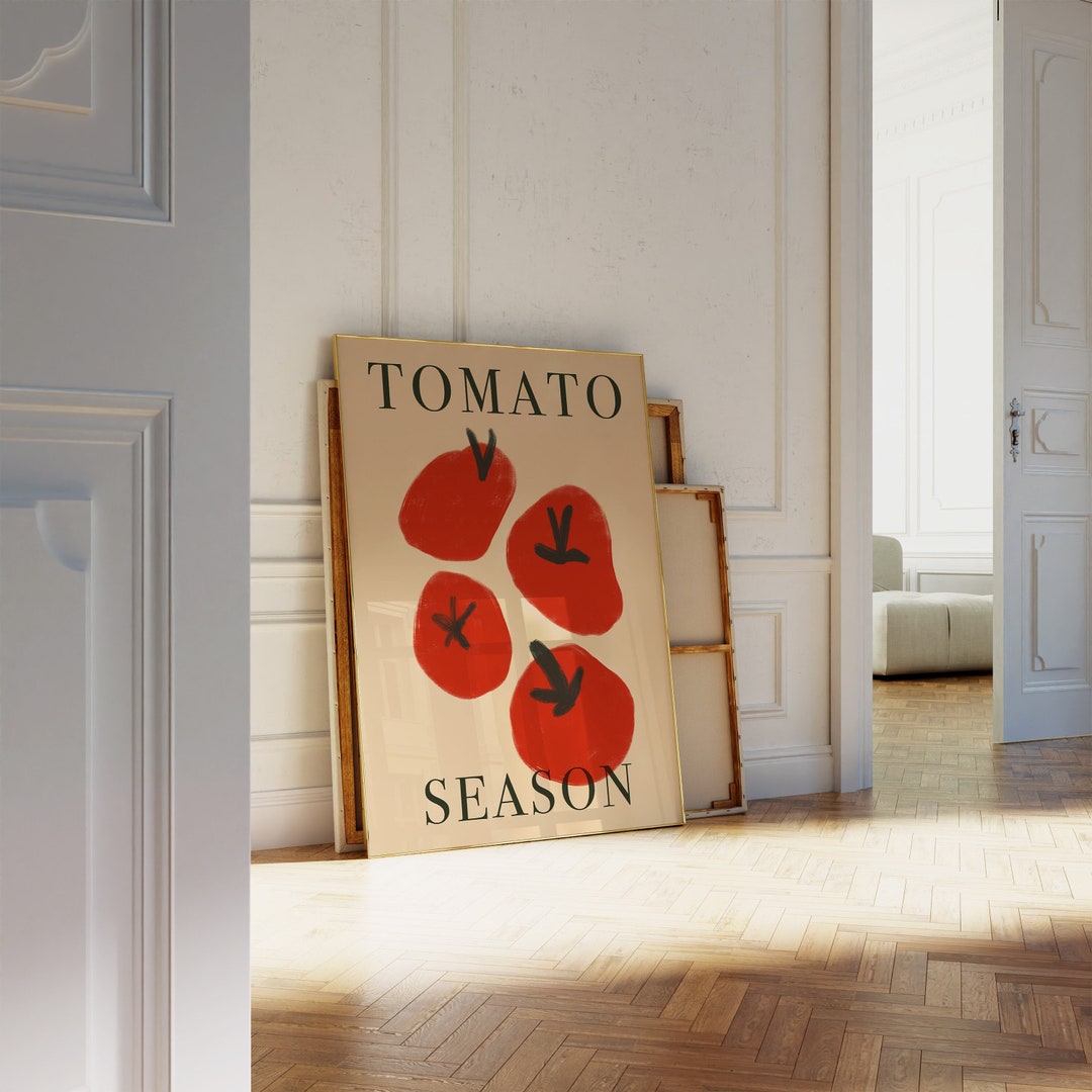 Tomato Season Poster, Tomato Print, Modern Kitchen Poster, Italian Food ...
