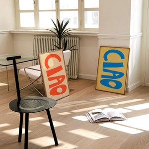 Ciao Poster, Typography Print, Italian Quote Print, Aesthetic Wall Art ...