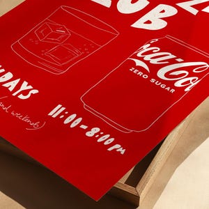 Coke Zero Club Print, Typography Poster, Retro Drink Print, Mid Century ...