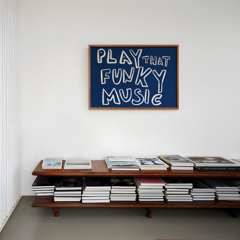 Play That Funky Music Print, Mid Century Print, Hand Drawn Sketch ...
