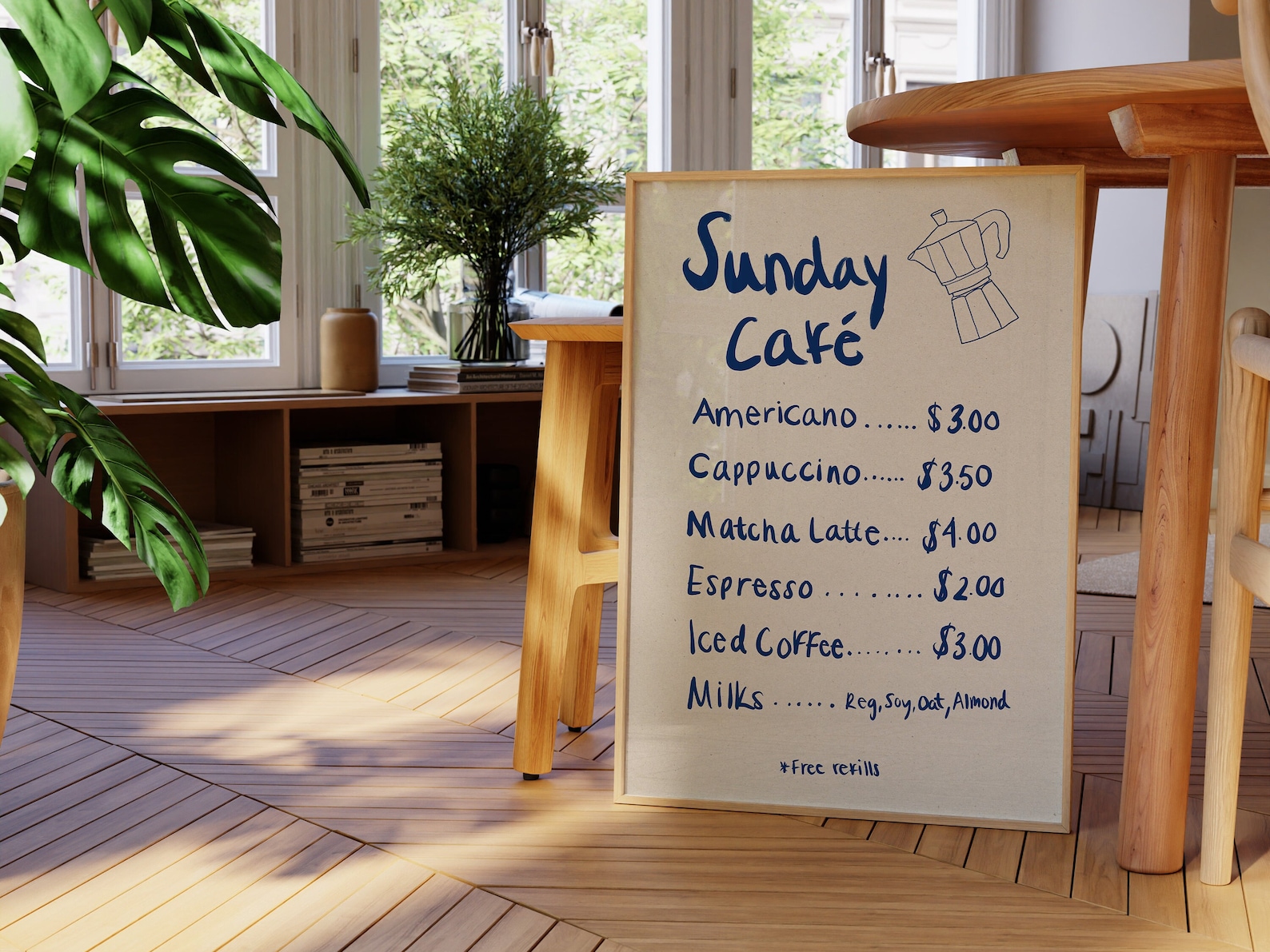 Sunday Cafe Poster, Caffe Poster, Coffee Sketch, Hand Drawn Coffee ...