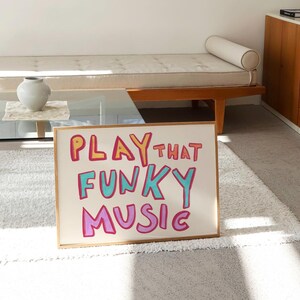 Play That Funky Music Print, Mid Century Print, Hand Drawn Sketch ...