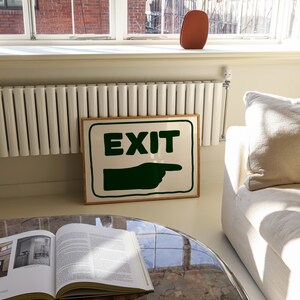 Exit Print, Mid Century Print, Entryway Wall Art, Dramatic Exit Print ...