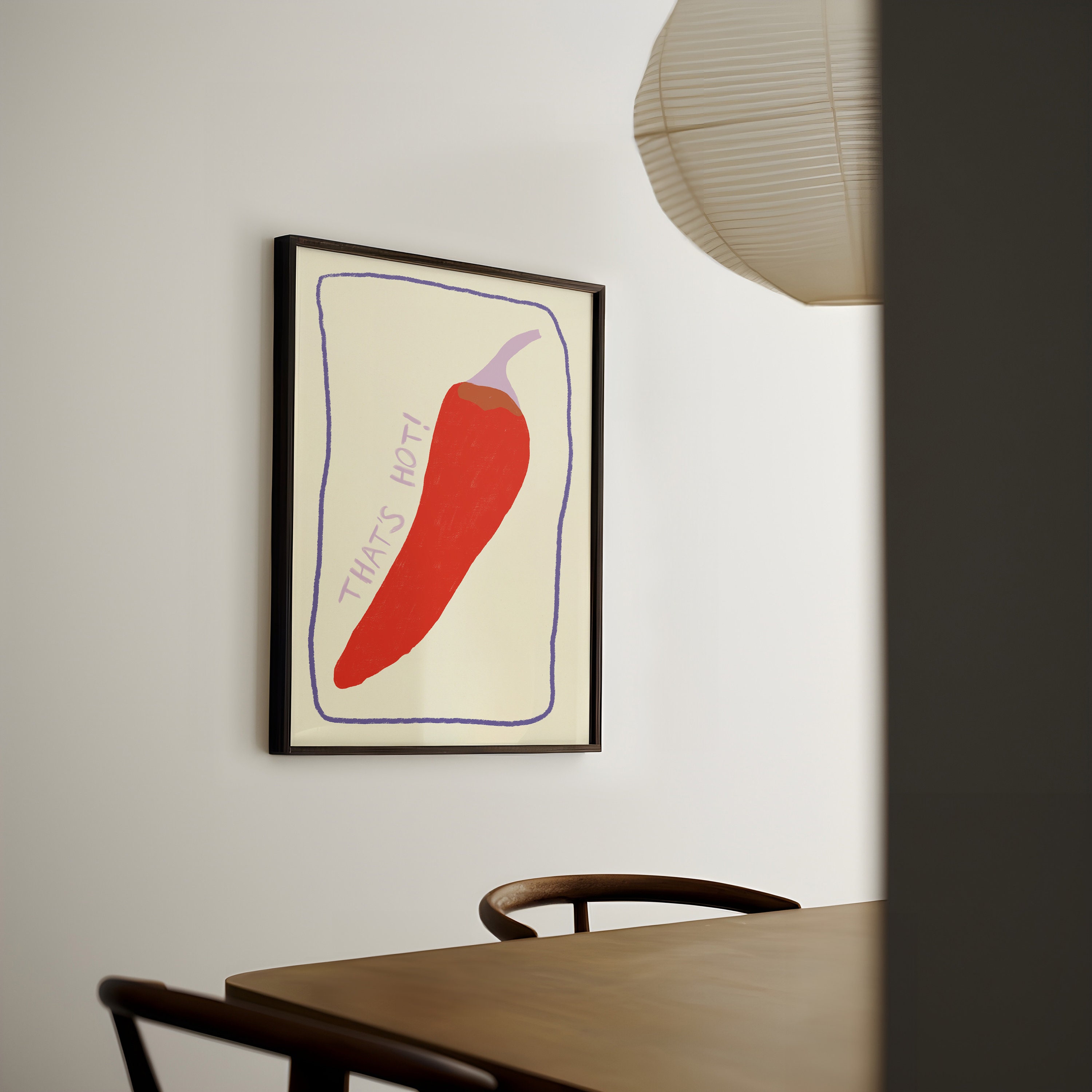 Chilli Print, Chilli Pepper Poster, Thats Hot Print, Foodie Drawing ...