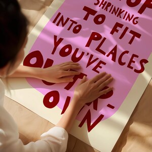 Stop Shrinking to Fit Print, Typography Poster, Aesthetic Wall Art, Mid ...