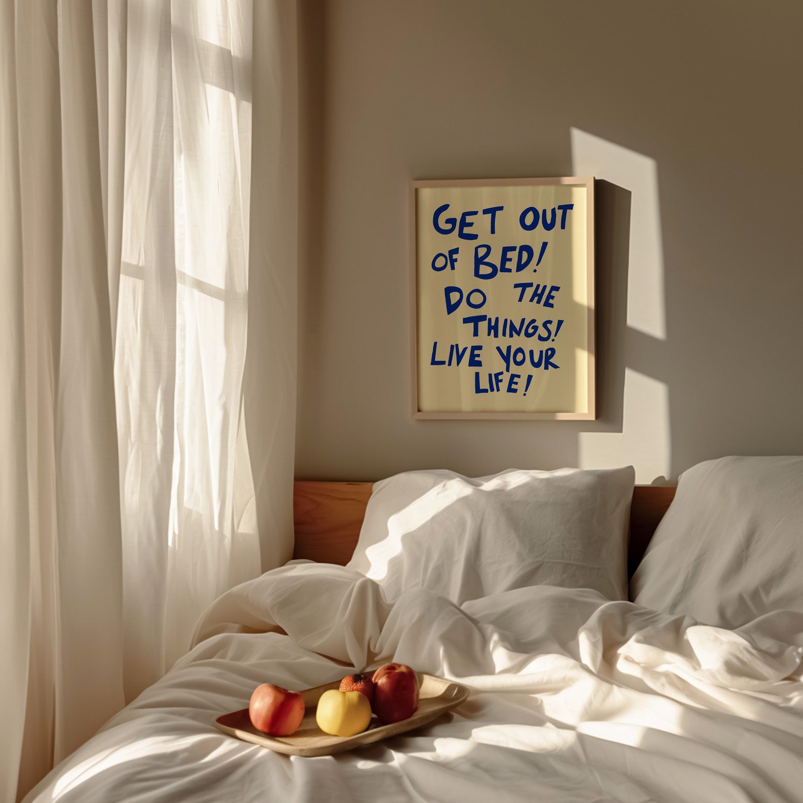 Get Out of Bed Print: Trendy Typography Poster (digital Download) - Etsy