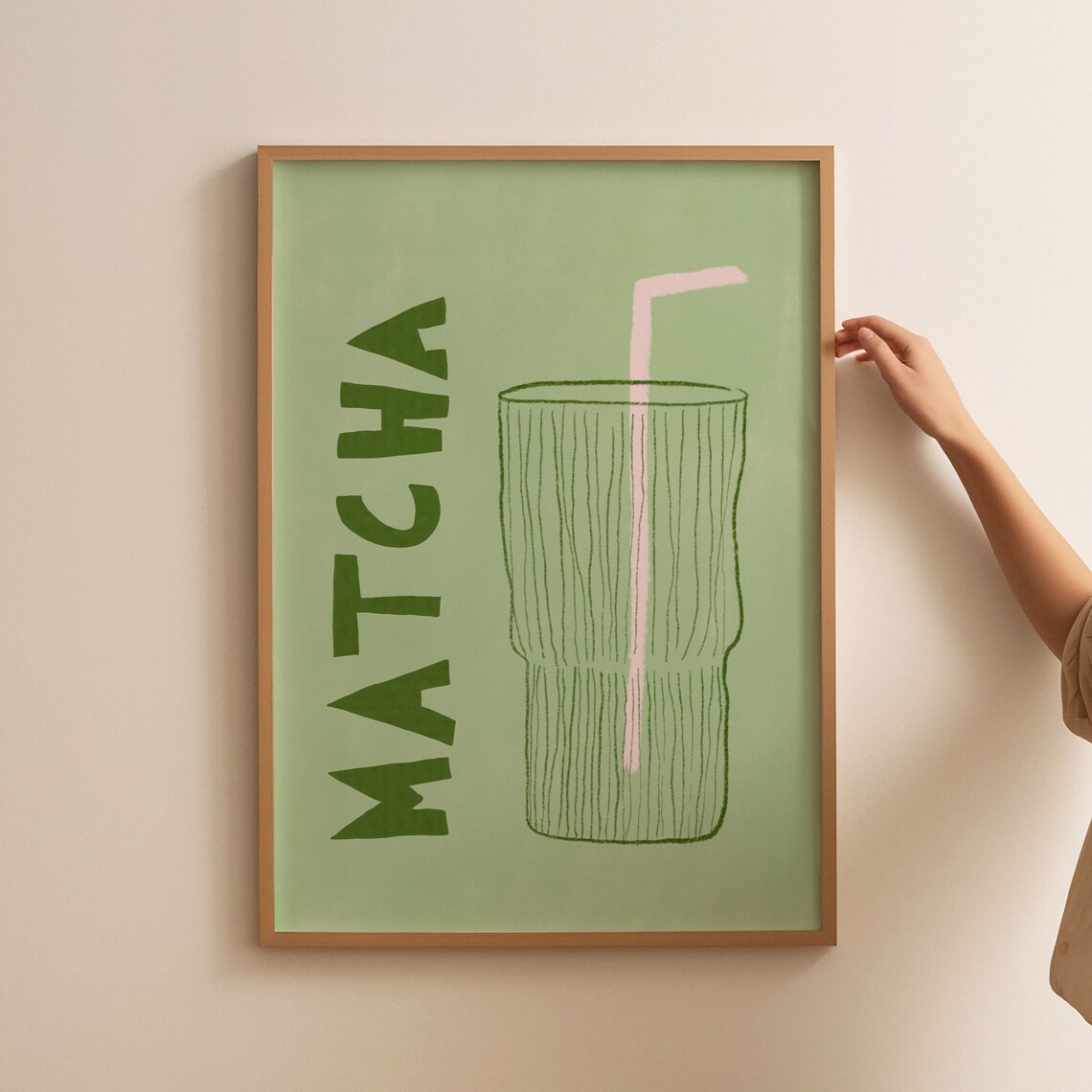 Matcha Poster, Retro Drink Art, Caffe Poster, Matcha Latte Print ...