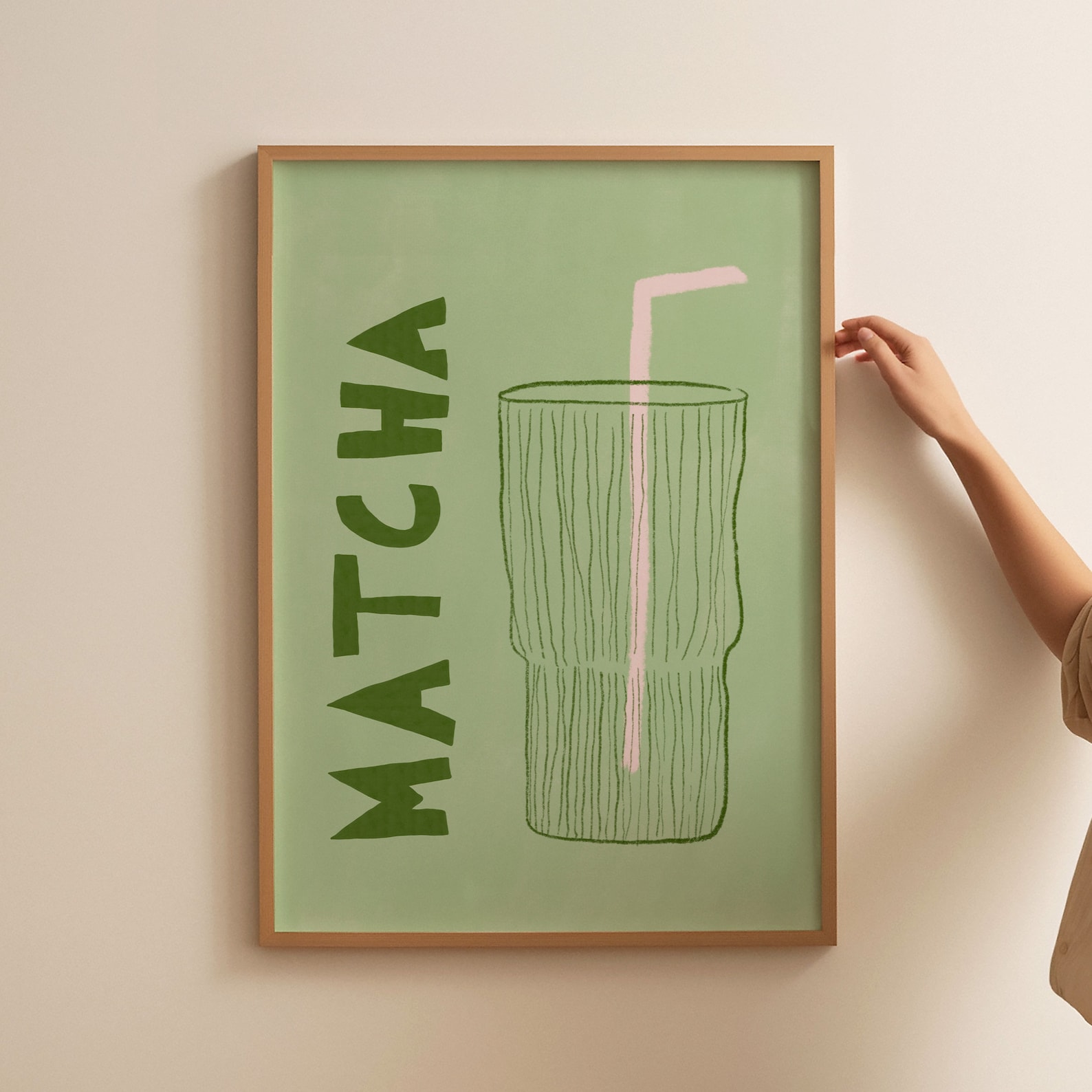 Matcha Poster, Retro Drink Art, Caffe Poster, Matcha Latte Print ...