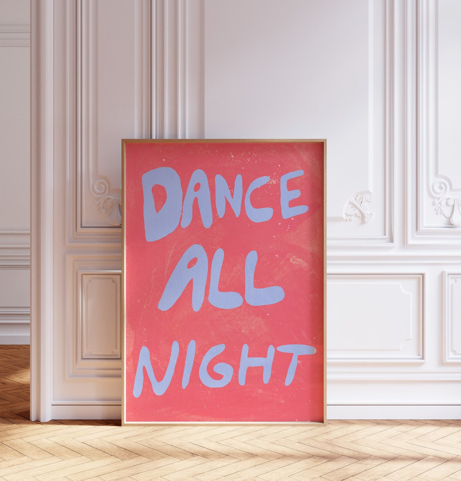 Dance All Night Poster, Hand Drawn Print, Maximalist Poster, Typography ...