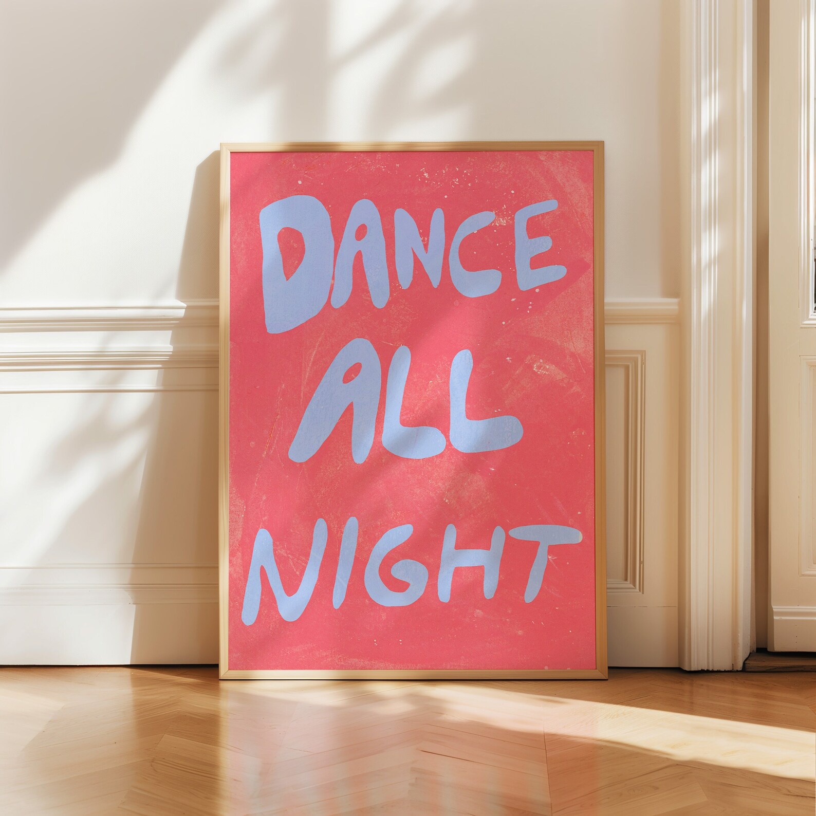 Dance All Night Poster, Hand Drawn Print, Maximalist Poster, Typography ...