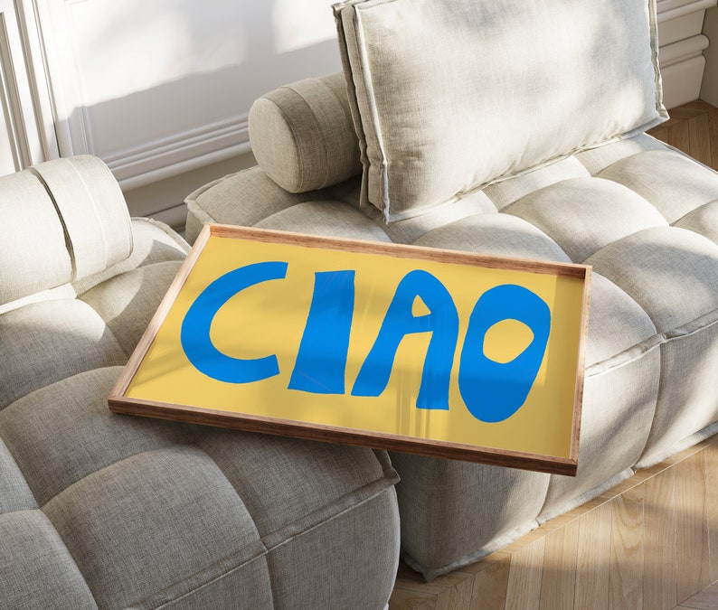 Ciao Poster, Typography Print, Italian Quote Print, Aesthetic Wall Art ...