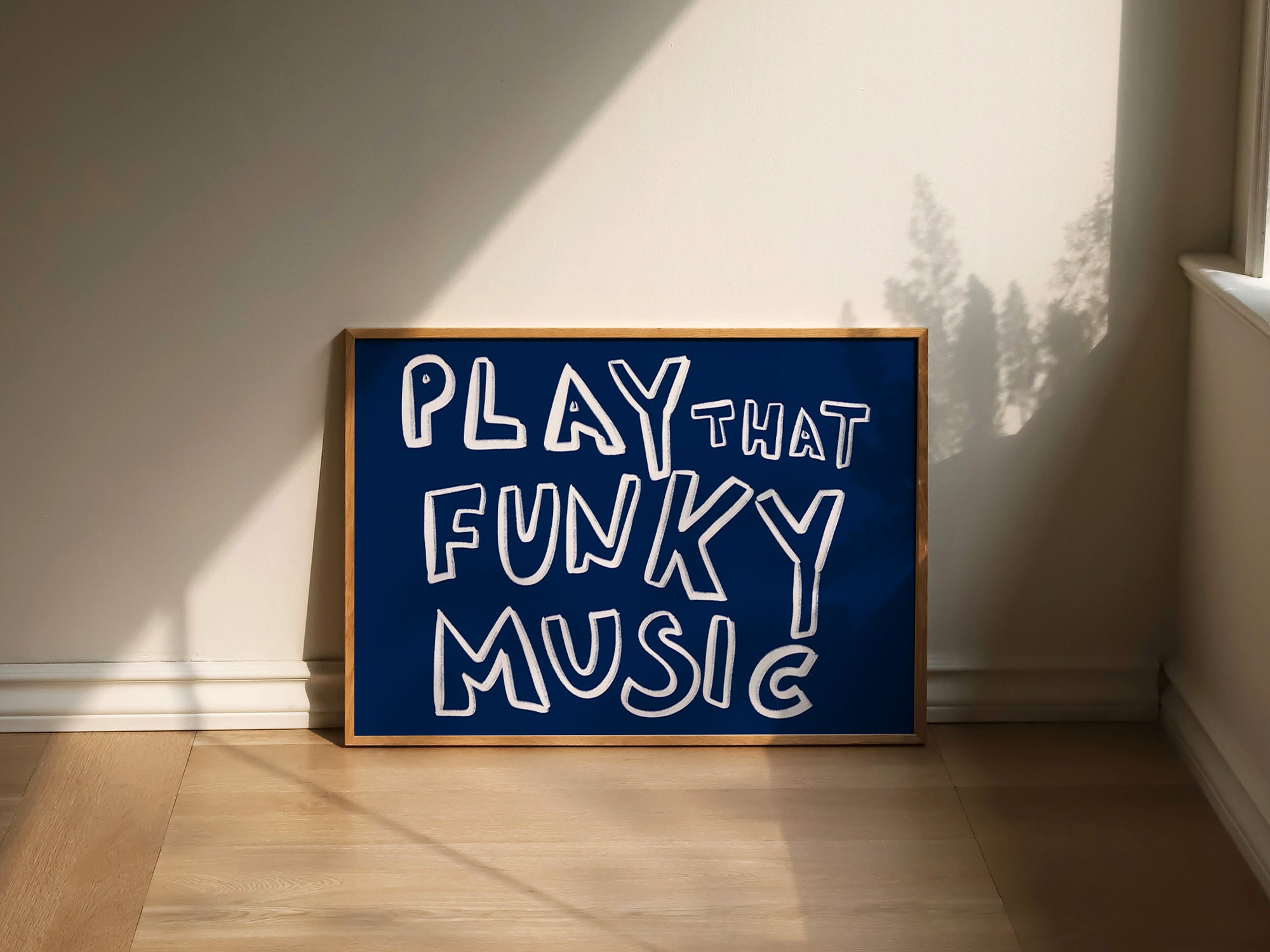 Play That Funky Music Print, Mid Century Print, Hand Drawn Sketch ...