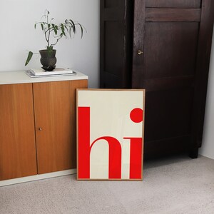Hi Poster, Minimalist Wall Art, Hi Printable Wall Art, Typography Print ...